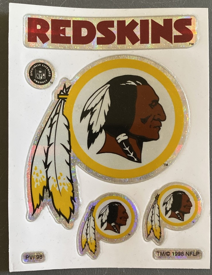 1998 Prism PVI VENDING MACHINE STICKER NFL Washington Redskins Football ...