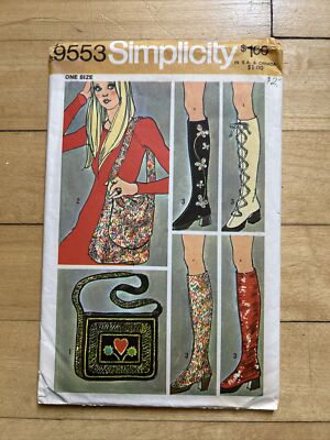 9553 Simplicity Sewing Pattern Spats Shoulder Bags Vintage 1970s Uncut ...