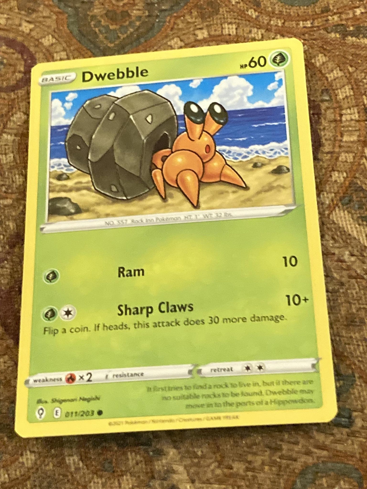 SWSH07: Evolving Skies #011/203 Dwebble | eBay