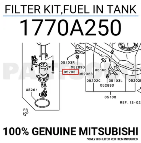 1770A250 Genuine Mitsubishi FILTER KIT,FUEL IN TANK OEM | eBay