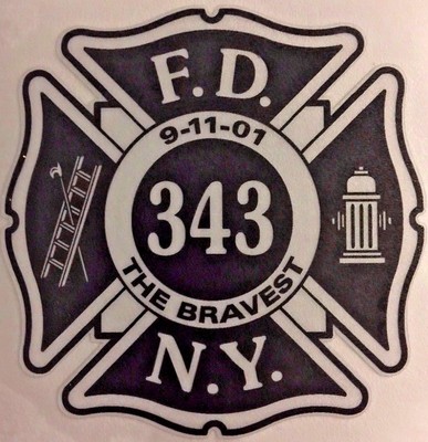 Fire Dept, Firefighter, New York's Bravest, 343 Decal 3.75" wide #FD143 ...