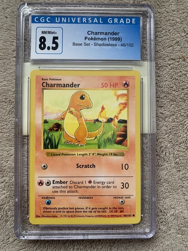 Pokemon Charmander 46/102 – Base Set Shadowless – CGC 8.5 NM/Mint+ | eBay