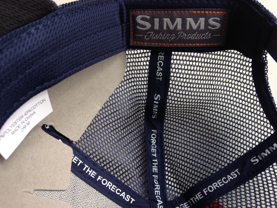 Simms Fly Fishing USA Patch Trucker Hat Admiral Blue | eBay
