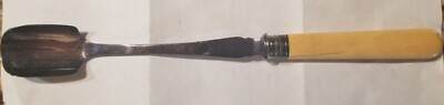 Antique Stilton Scoop, EPNS Cheese Shovel Spoon, Zebu Handle | eBay