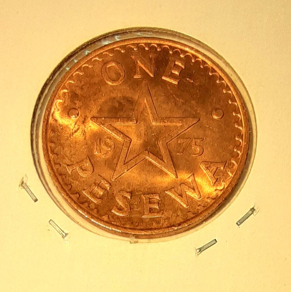 1975 Ghana One Pesewa Bronze Coin Brilliant Uncirculated | eBay