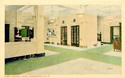A View Of The Lobby, Mohawk Hotel, Schenectady, New York NY | eBay