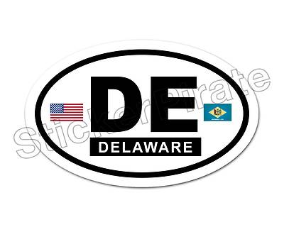 * Oval Car Magnet DE Delaware State Flag Magnetic Bumper Sticker | eBay