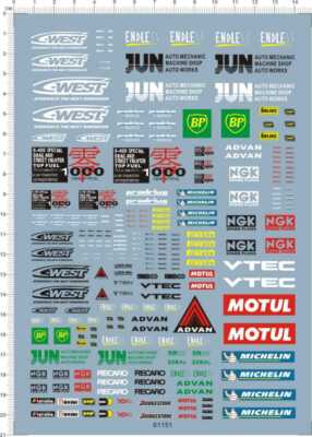 All Different Scale Size Racing Car logo Markings Model kit Water Slide ...