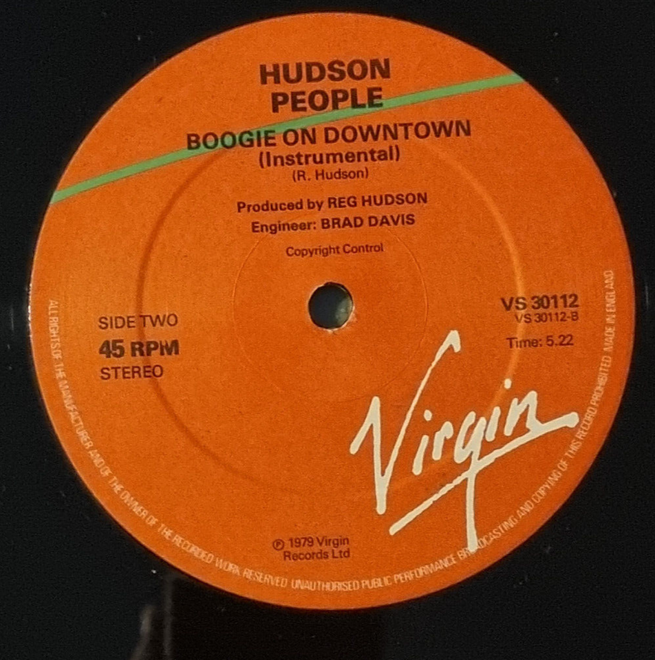 Hudson People Boogie On Downtown UK 12" Single Virgin Records (VS30112 ...