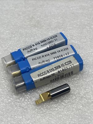 (4) Iscar PICCO R 010.3008-10, IC228 Carbide Mini Boring Bar Coolant ...