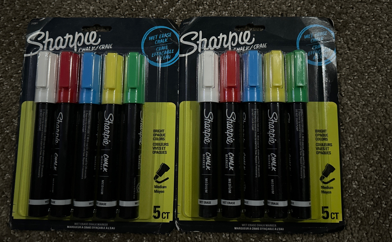 Sharpie Wet Erase Chalk Markers Bright Five Medium Point Markers | eBay