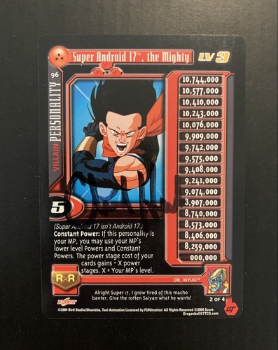 DBGT Signed Android 17 The Mighty Chuck Huber Auto Card Dragon Ball GT ...