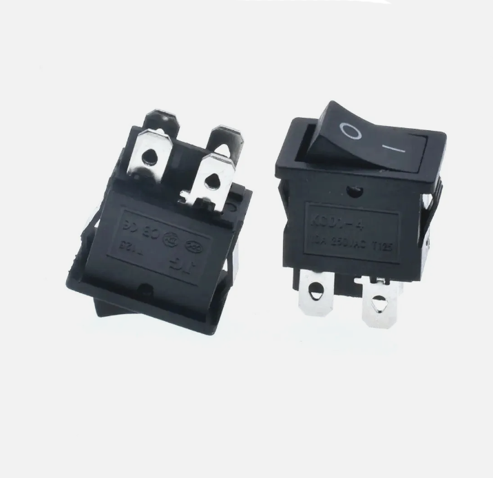 KCD1-104 Rocker Switch Mains Power On Off 4 Pin 2 Position 21x15mm 240V ...