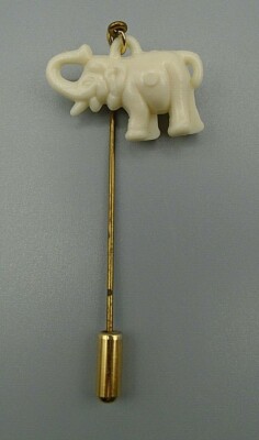 Vintage White Elephant Stick Pin | eBay