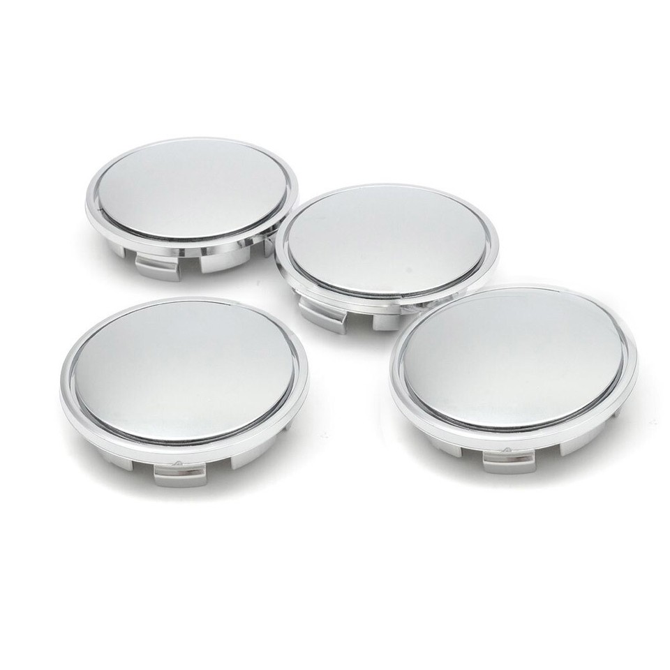 4Pcs Universal Chrome Car Wheel Center Caps Tyre Rim Hub Cap Cover ABS ...