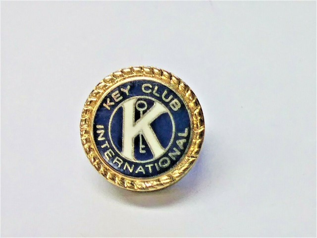 Key Club International Round Gold Tone Enamel Membership Lapel Pin ...