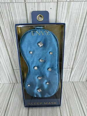 Teal Envy Bling 100% Satin Charmeuse Sleep Mask New For Side Or Stomach ...
