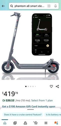 PHANTOM GOGO A8 Foldable Electric Scooter 28 Miles Grey 850036659532| eBay