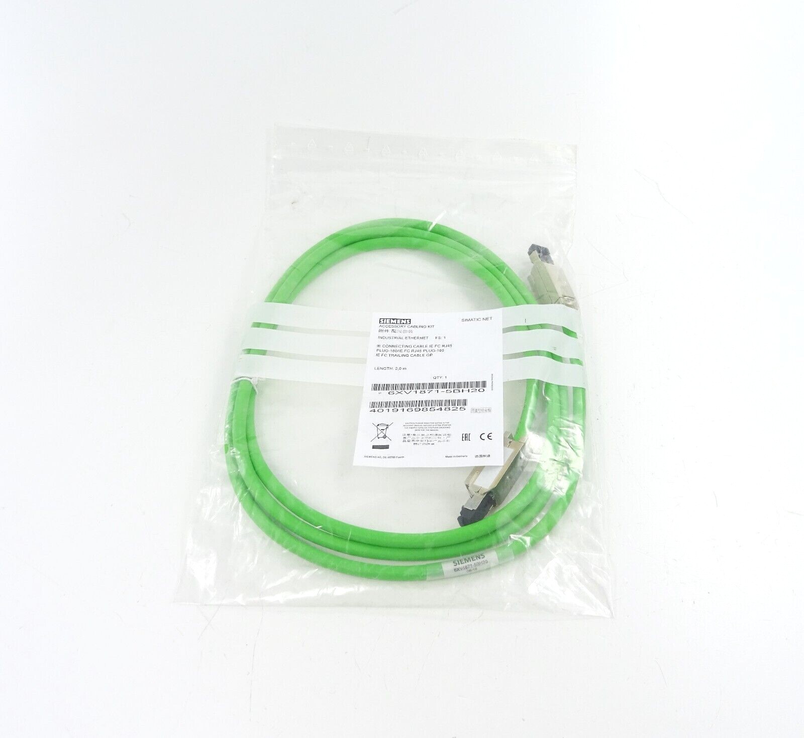 SIEMENS 6XV1871-5BH20 -NEW- Connecting Cable IE FC RJ45 Plug-180/IE FC ...