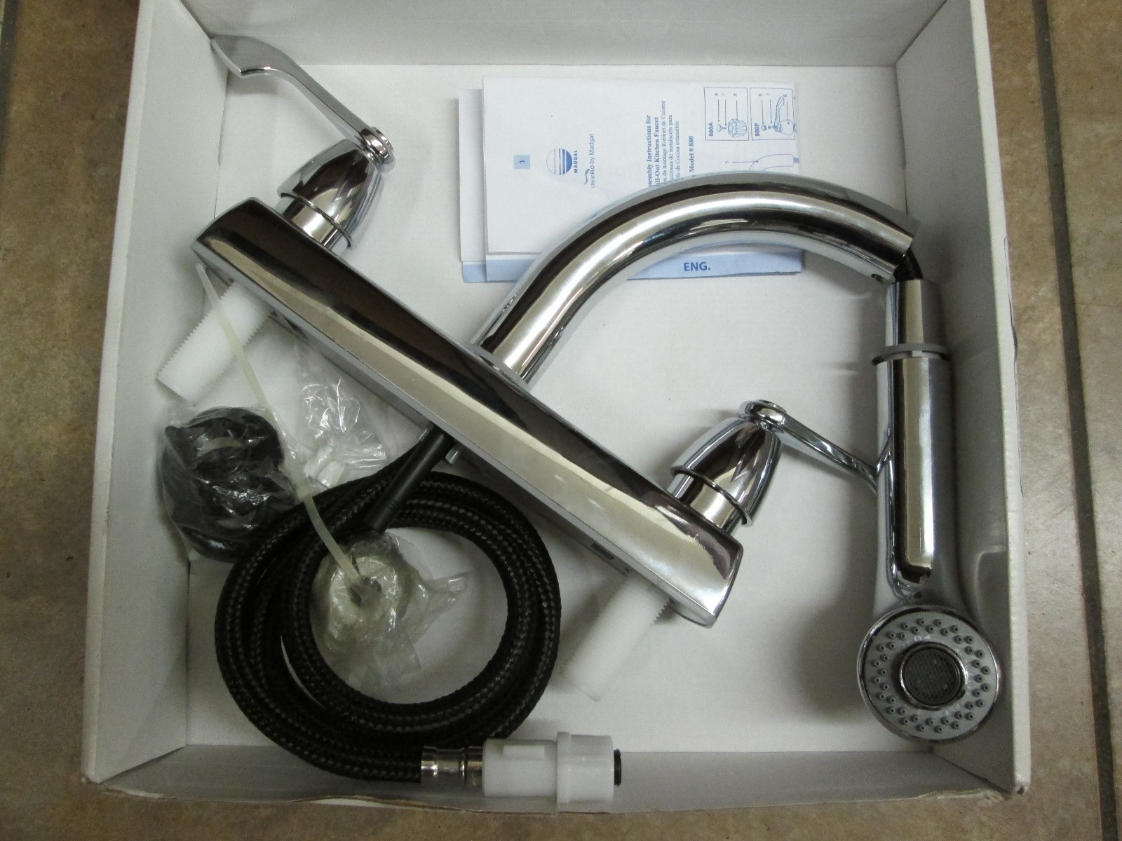 CleanFLO by Madgal Pull-Out Faucet 2 Handles (Model 880P) Chrome Plated ...