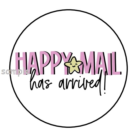 30 HAPPY MAIL HAS ARRIVED ENVELOPE SEALS LABELS STICKERS 1.5" ROUND ...