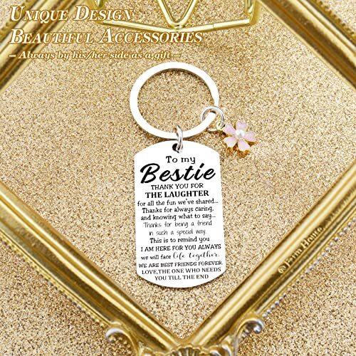 Unique Bestie Gifts,Bestie Flowers,Best Friend Keychain,Birthday Key | eBay