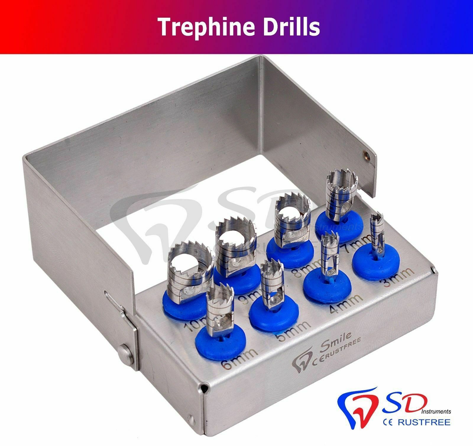 8 Pieces Dental Trephine Drill Kit Surgical Burs For Bone Grafting CE ...