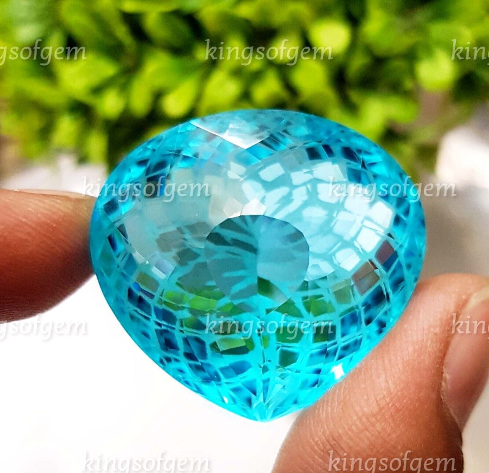 102 Ct Blue Topaz Heart Shape Very nice Quality Cornflower Loose ...