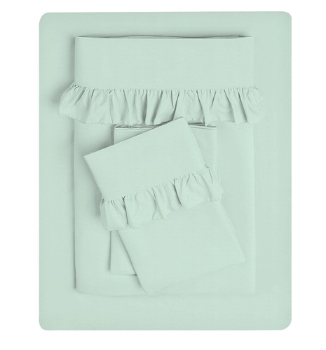 Scala 4 Piece 100% Egyptian Cotton 18 inch Pocket Ruffled Sheet Set | eBay