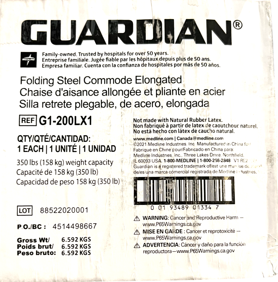 Guardian Folding 3-in-1 Steel Elongated Commode Part G1 200LX1 for sale ...