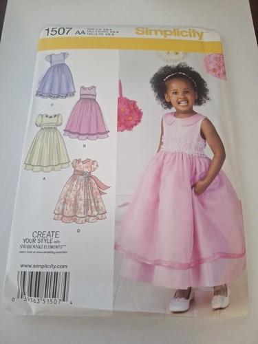 TODDLER CHILD FLOWER GIRL DRESS UNCUT SIMPLICITY 1507 SEWING PATTERN ...