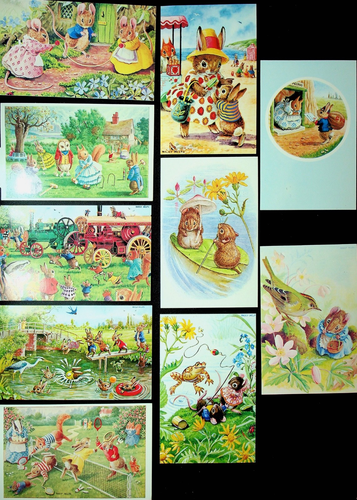1979 Racey Helps 10 Anthropomorphic Animals Commemorative Postcards- MM ...