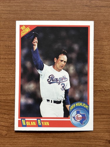 1990 Score NOLAN RYAN 5,000 Strikeouts Highlight Card #696 Texas ...
