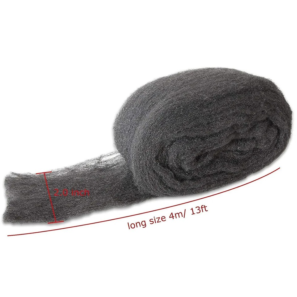 5 Rolls Grade #0000 Steel Wool Total 68Ft Steel Wool Roll for Cleaning ...