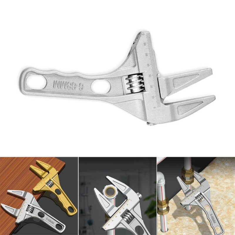 Adjustable Wrench Spanners Pipe Wrench 6-68mm Wide Jaw Large Openings ...