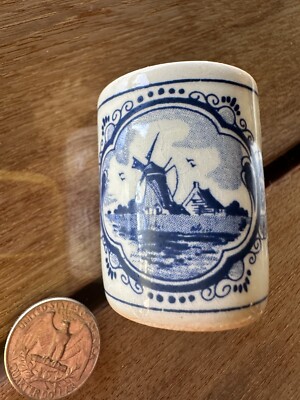 Vandermint ceramic shot glass Delft style blue and white | eBay