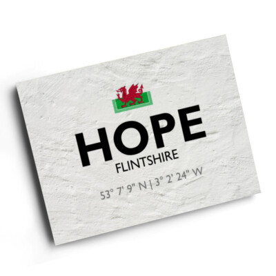 A4 PRINT - Hope, Flintshire, Wales - Lat/Long SJ3058 | eBay UK