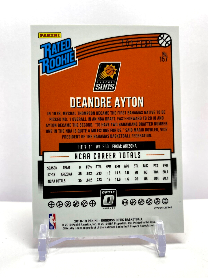 2018-19 Panini Optic Rated Rookie Orange #'d /199 Deandre Ayton Phoenix ...
