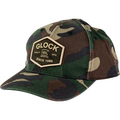 GLOCK Cap Quadcam One Size Fits Most Woodland Camo Cotton Snap Back ...