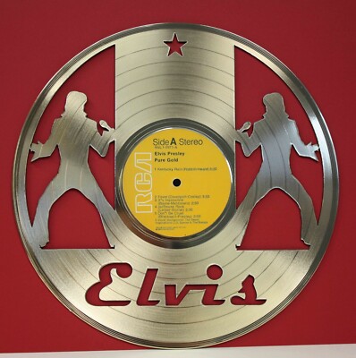 Elvis Presley "Pure Gold" laser cut Gold LP Record wall art | eBay