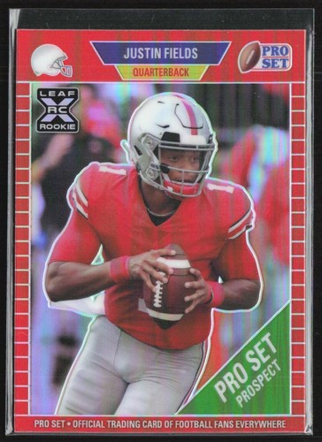 Justin Fields 2021 Leaf Pro Set Metal Rainbow RC /75 #48 Ohio State ...