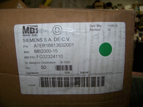 Mar-Bal Inc. MB2000-15 Thermostat polyester composite moulding 50 each ...