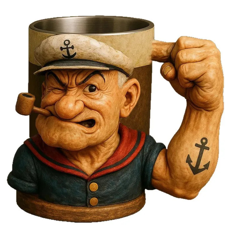 Funny Coffee Mug Novelty Resin Popeye the Sailor Desktop Ornament Gift ...