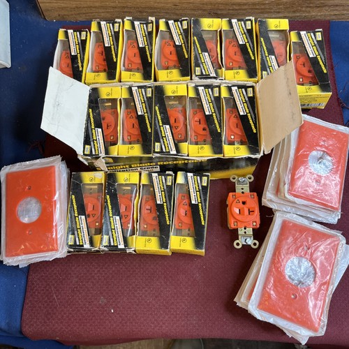 30 - Hubbell Orange Isolated Ground SIingle Receptacle Outlet 20A W ...