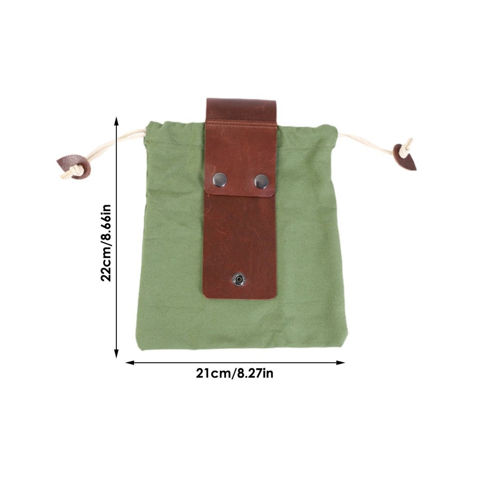 Bushcraft Leather and Canvas Pouch Bag Drawstring Foraging Tool Heavy ...