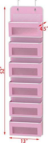 Over Door/Wall Mount 6 Clear Window Pocket Organizer Pink | eBay