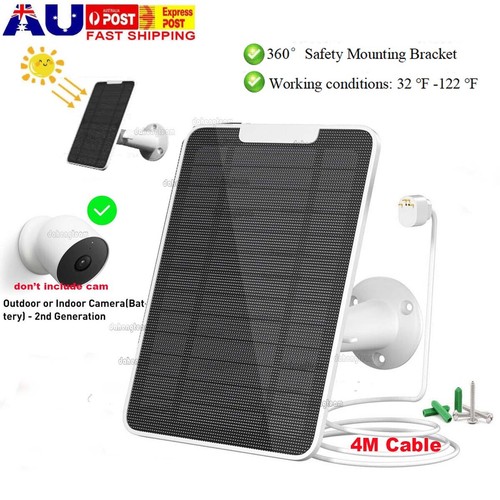 5W Solar Panel Charger Compatible For Google Nest Camera Outdoor +4M ...
