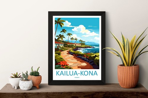(Laminated) Kailua-Kona Travel Poster Print Wall Art | eBay Australia