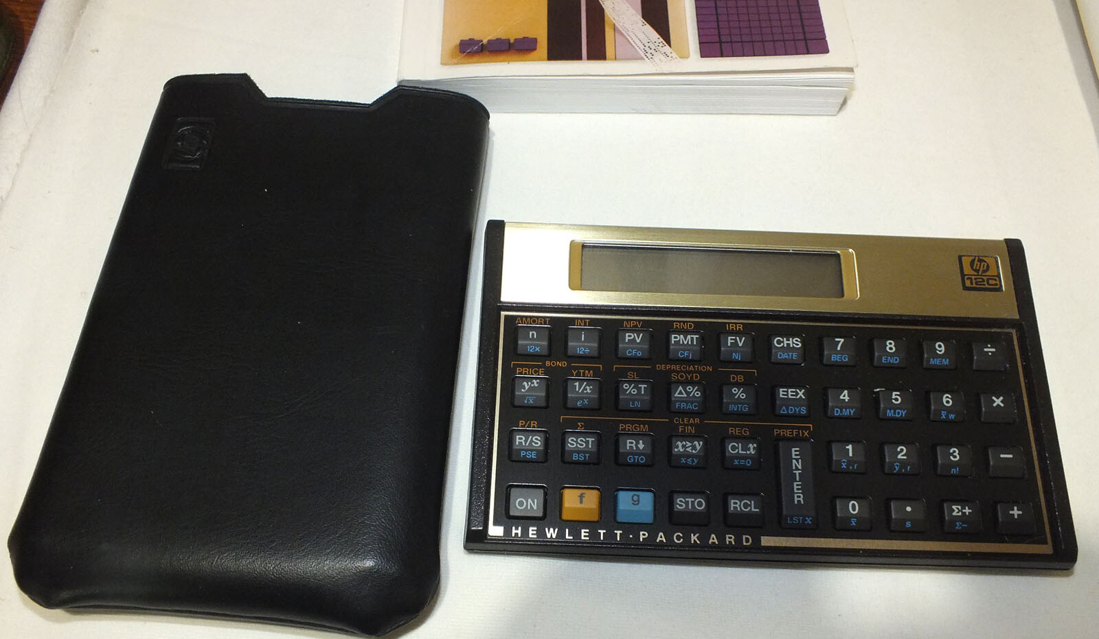 Hewlett-Packard Vintage HP-12C Financial Calculator w/Pouch & Manual ...