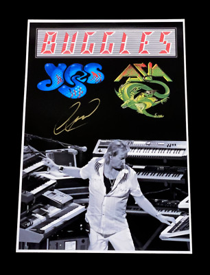 GEOFF DOWNES SIGNED 12x18 POSTER BUGGLES YES ASIA KEYBOARDIST AUTOGRAPH ...
